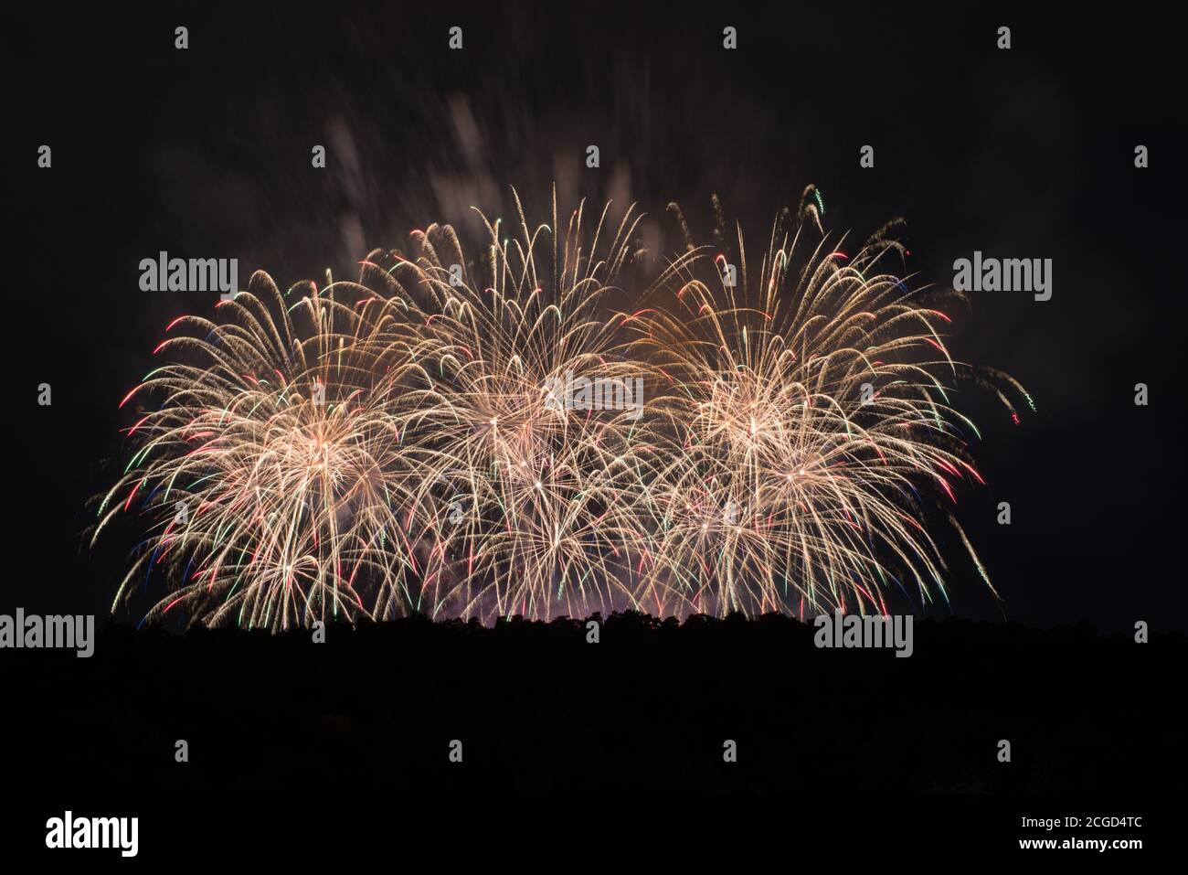Colored firework background with free space for text Stock Photo - Alamy