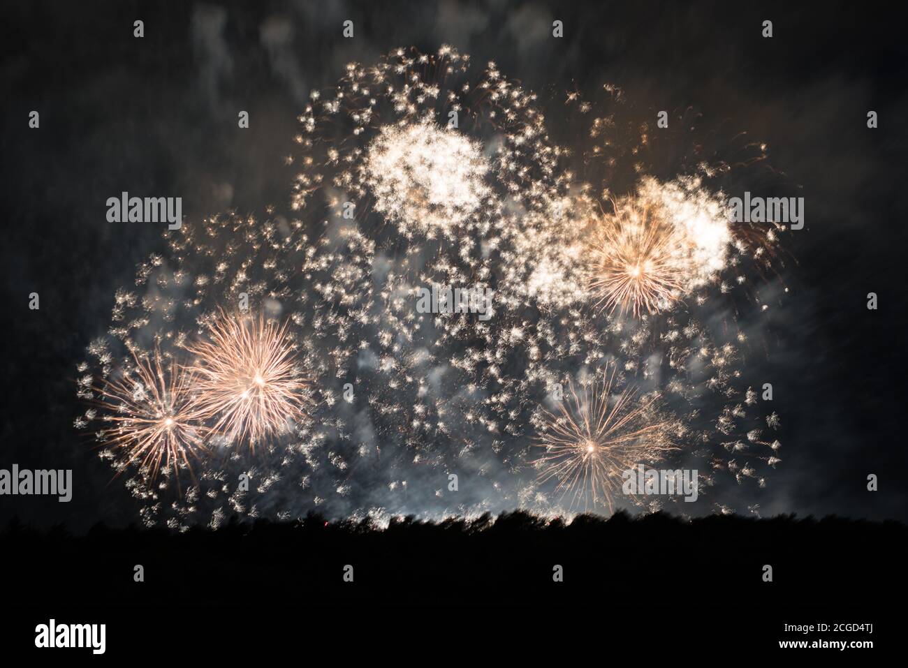 Colored firework background with free space for text Stock Photo - Alamy