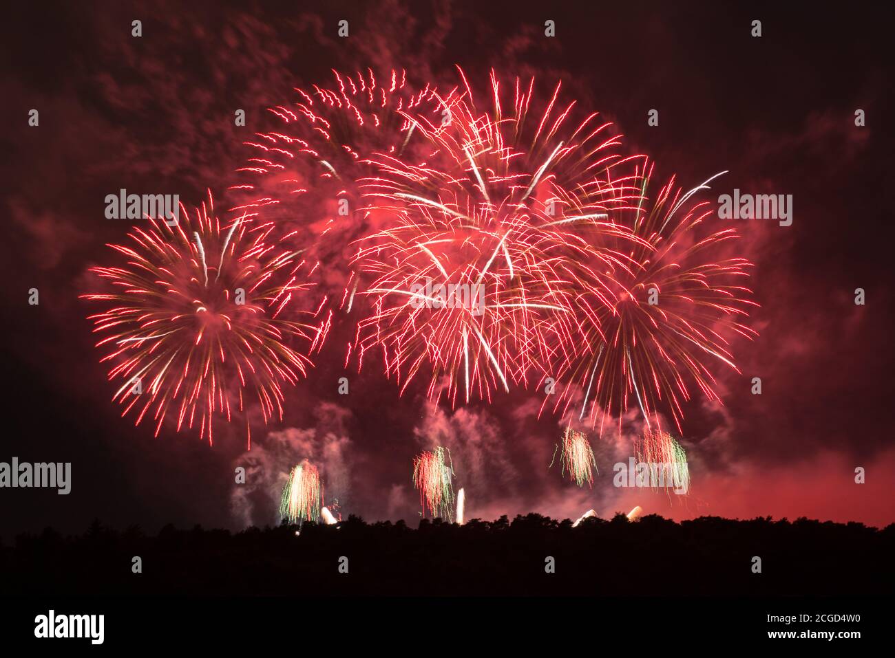 Colored firework background with free space for text Stock Photo - Alamy