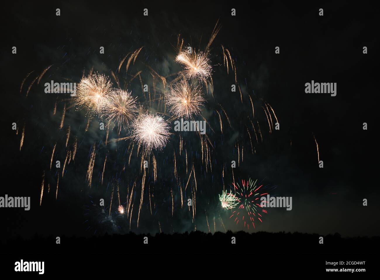 Colored firework background with free space for text Stock Photo - Alamy