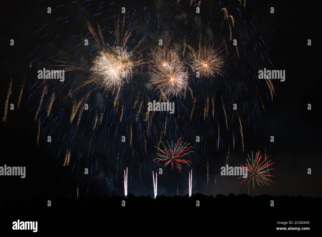Colored firework background with free space for text Stock Photo - Alamy