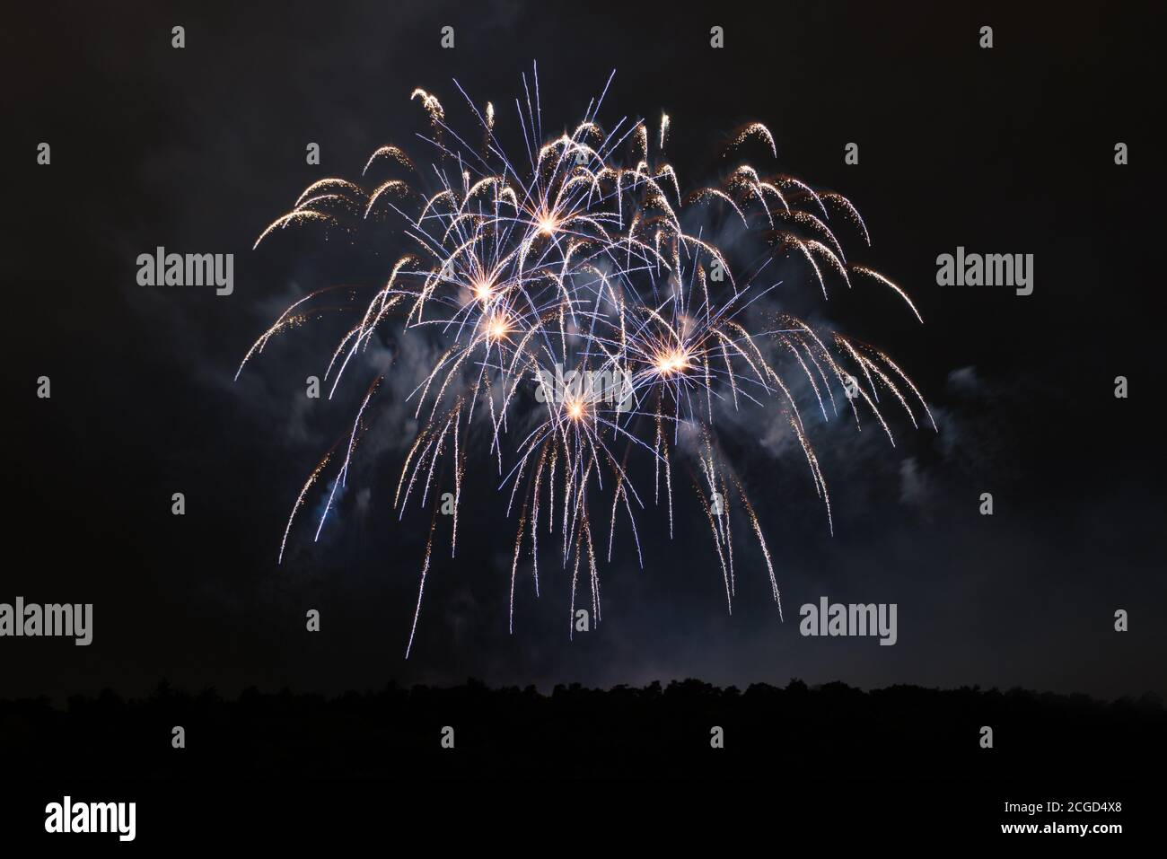 Colored firework background with free space for text Stock Photo - Alamy