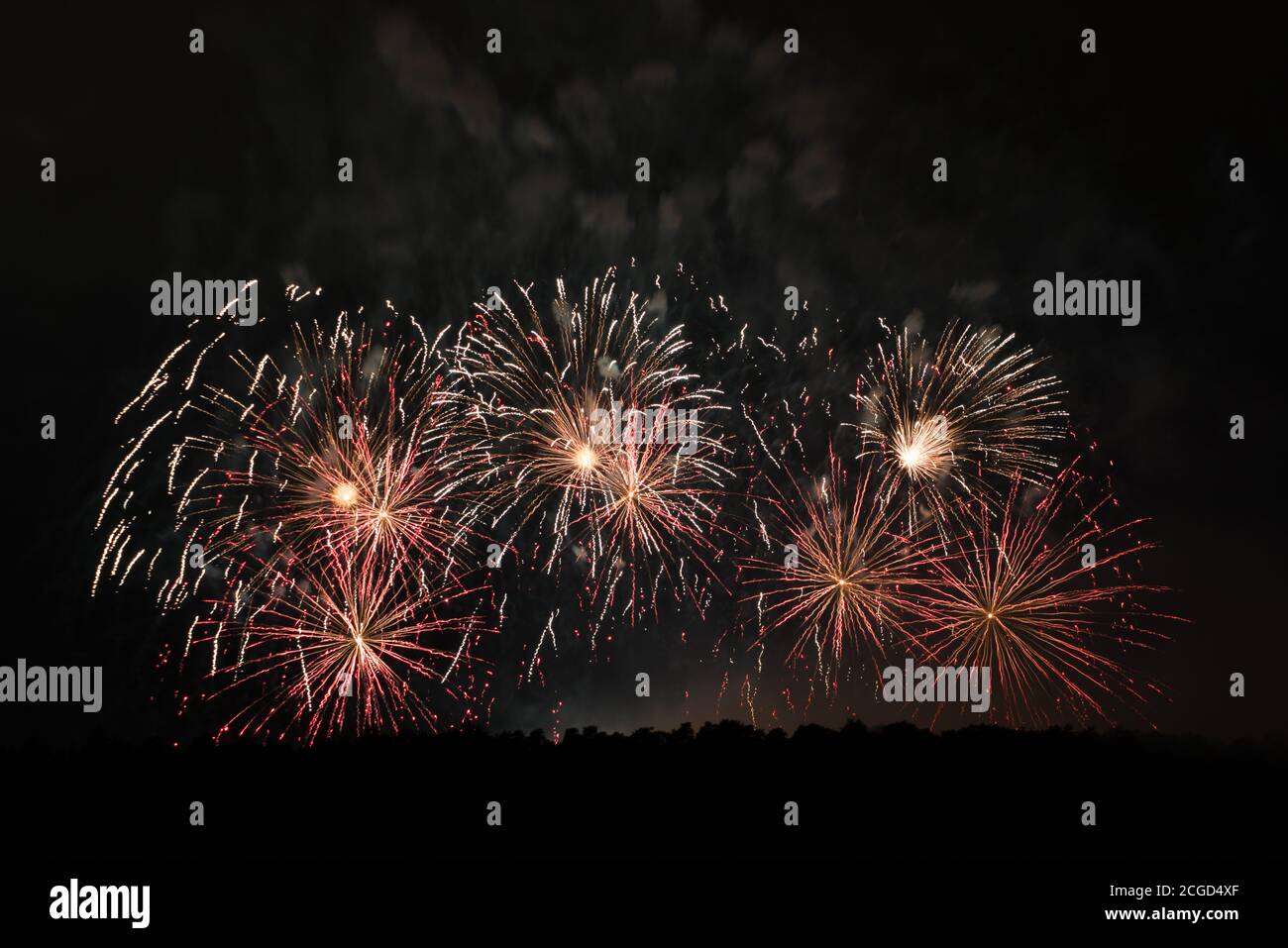 Colored firework background with free space for text Stock Photo - Alamy