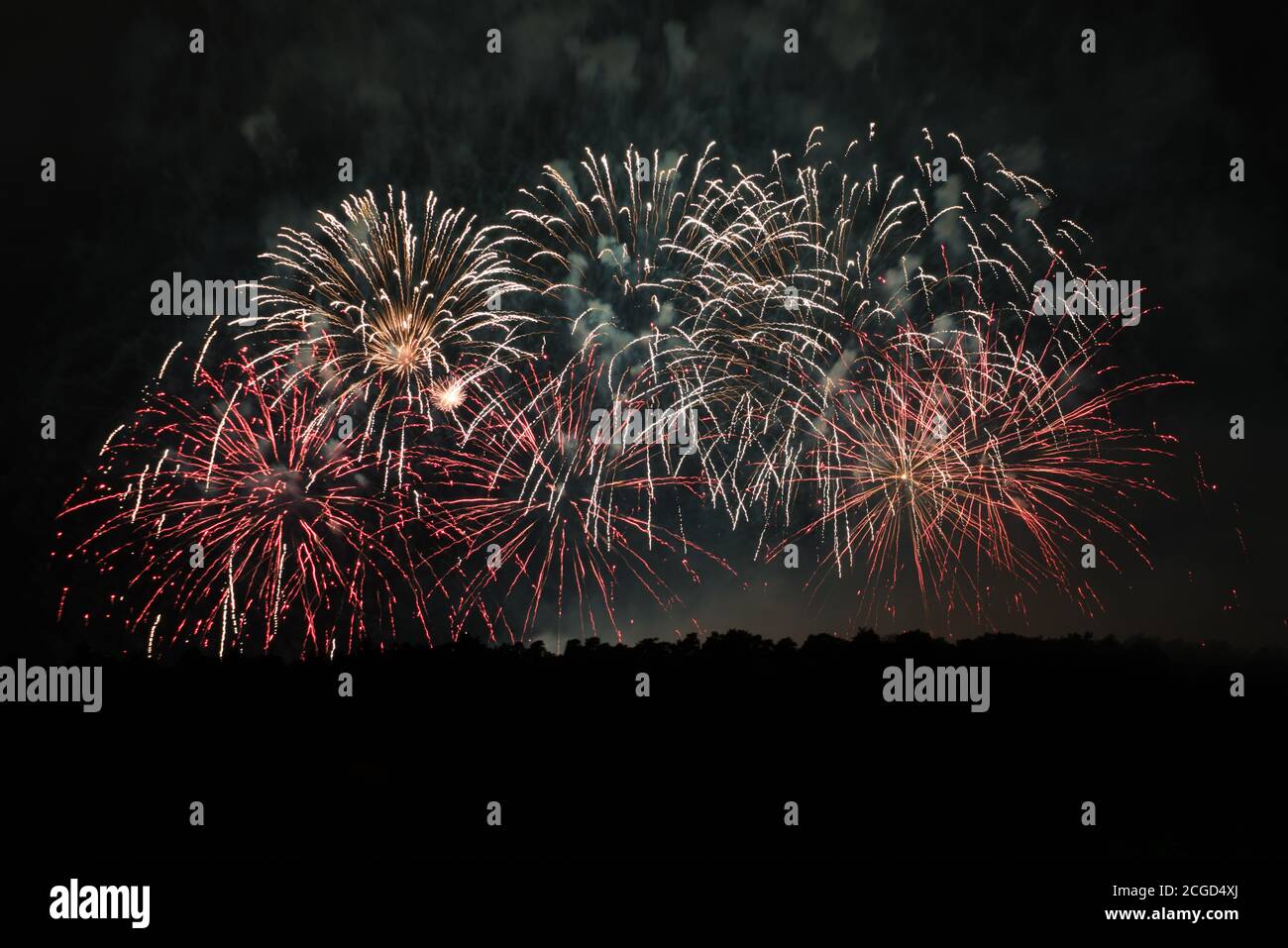 Colored firework background with free space for text Stock Photo - Alamy