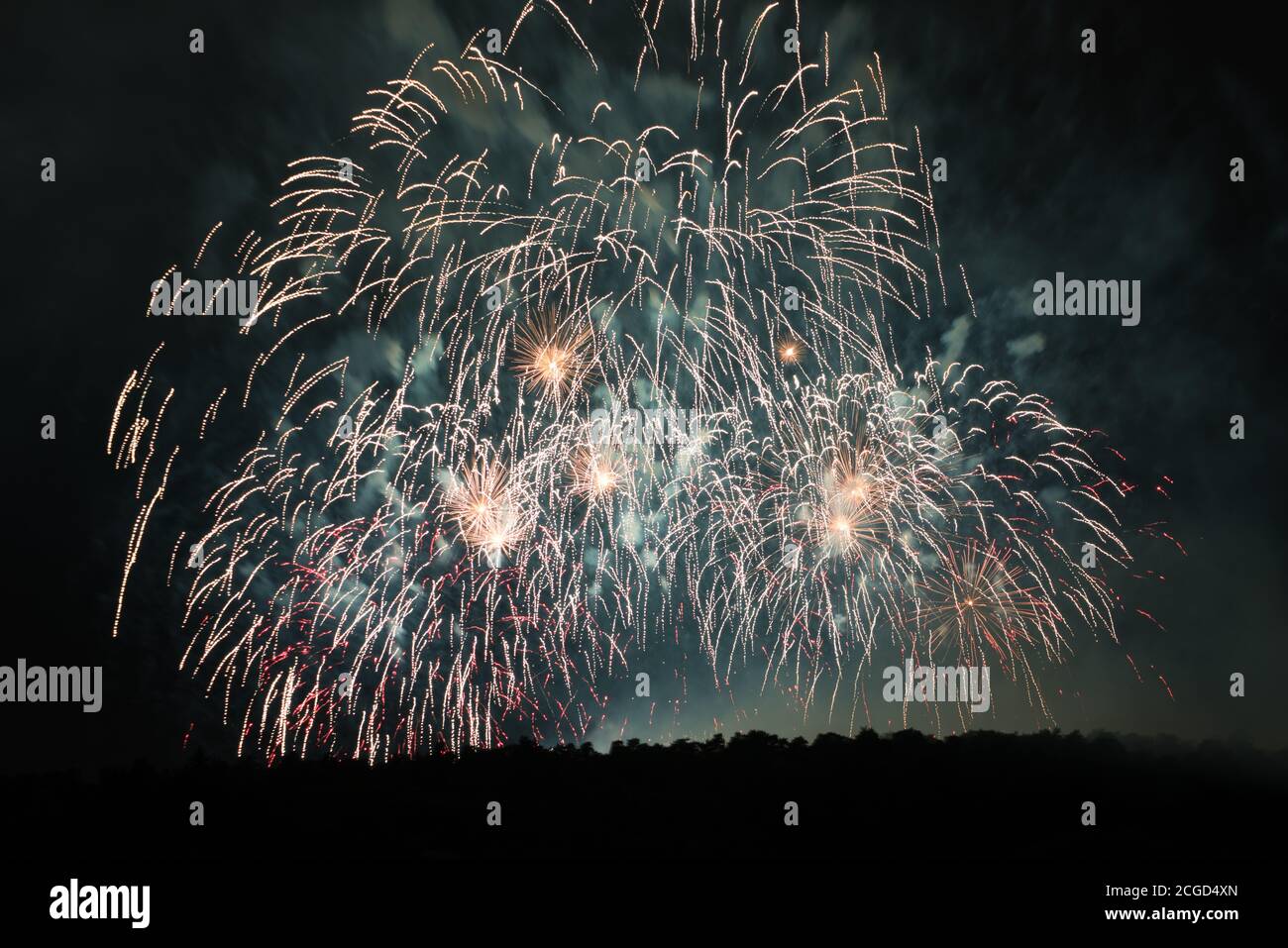 Colored firework background with free space for text Stock Photo - Alamy