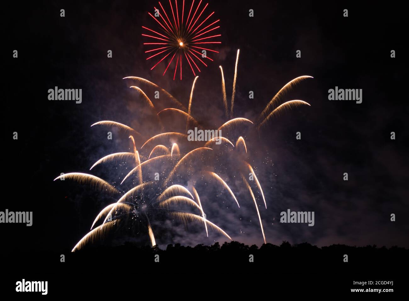 Colored firework background with free space for text Stock Photo - Alamy