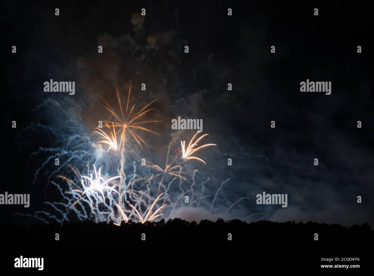 Colored firework background with free space for text Stock Photo - Alamy