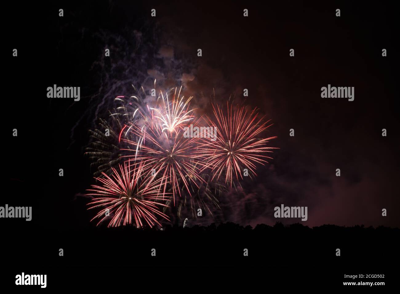 Colored firework background with free space for text Stock Photo - Alamy