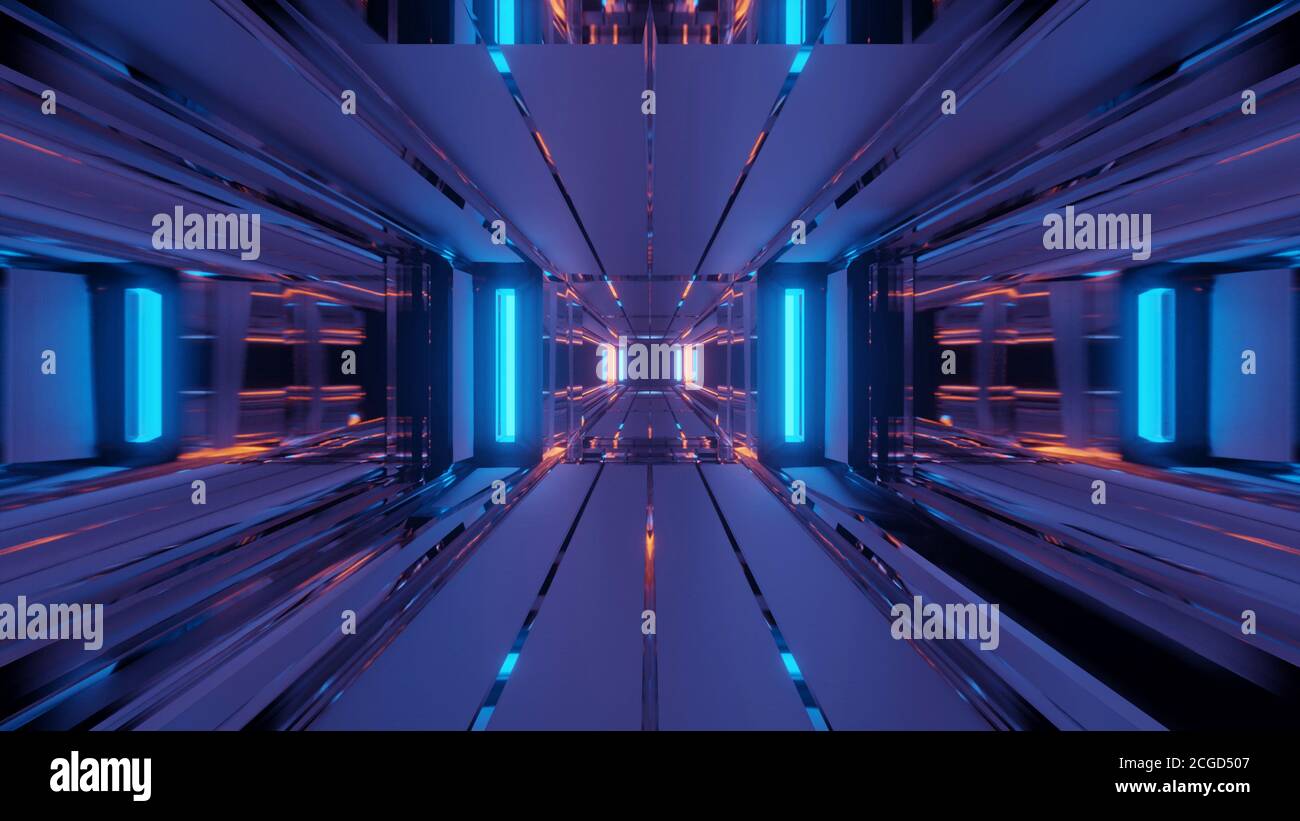 Symmetrical Mirrored Linear Pass Through 4k uhd 3d illustration ...