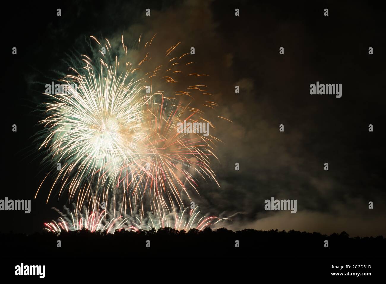 Colored firework background with free space for text Stock Photo - Alamy