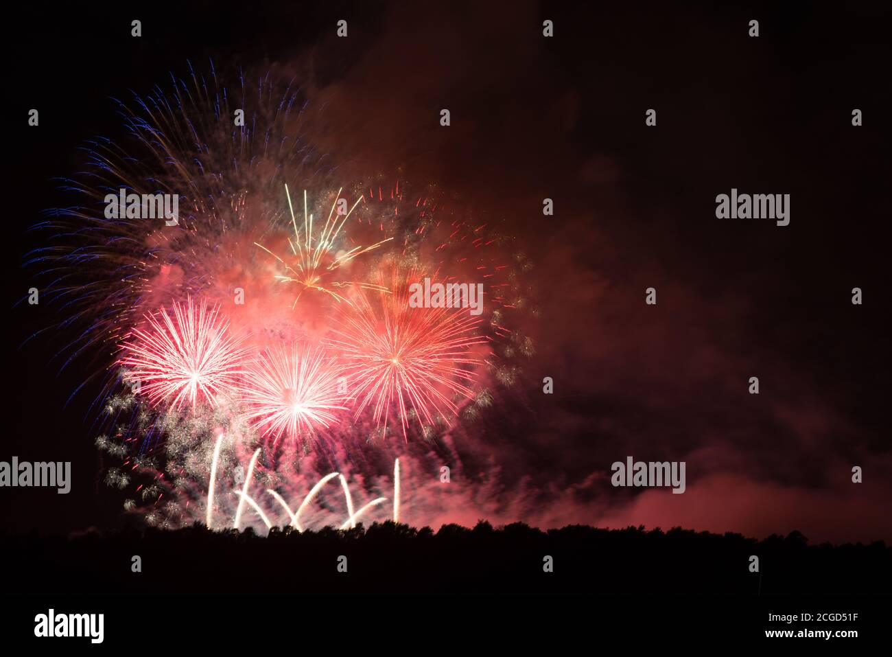 Colored firework background with free space for text Stock Photo - Alamy