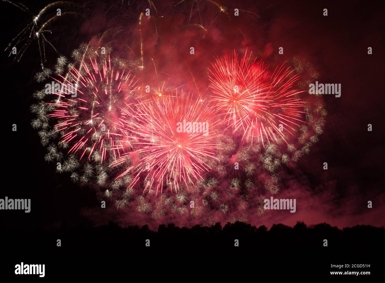 Colored firework background with free space for text Stock Photo - Alamy