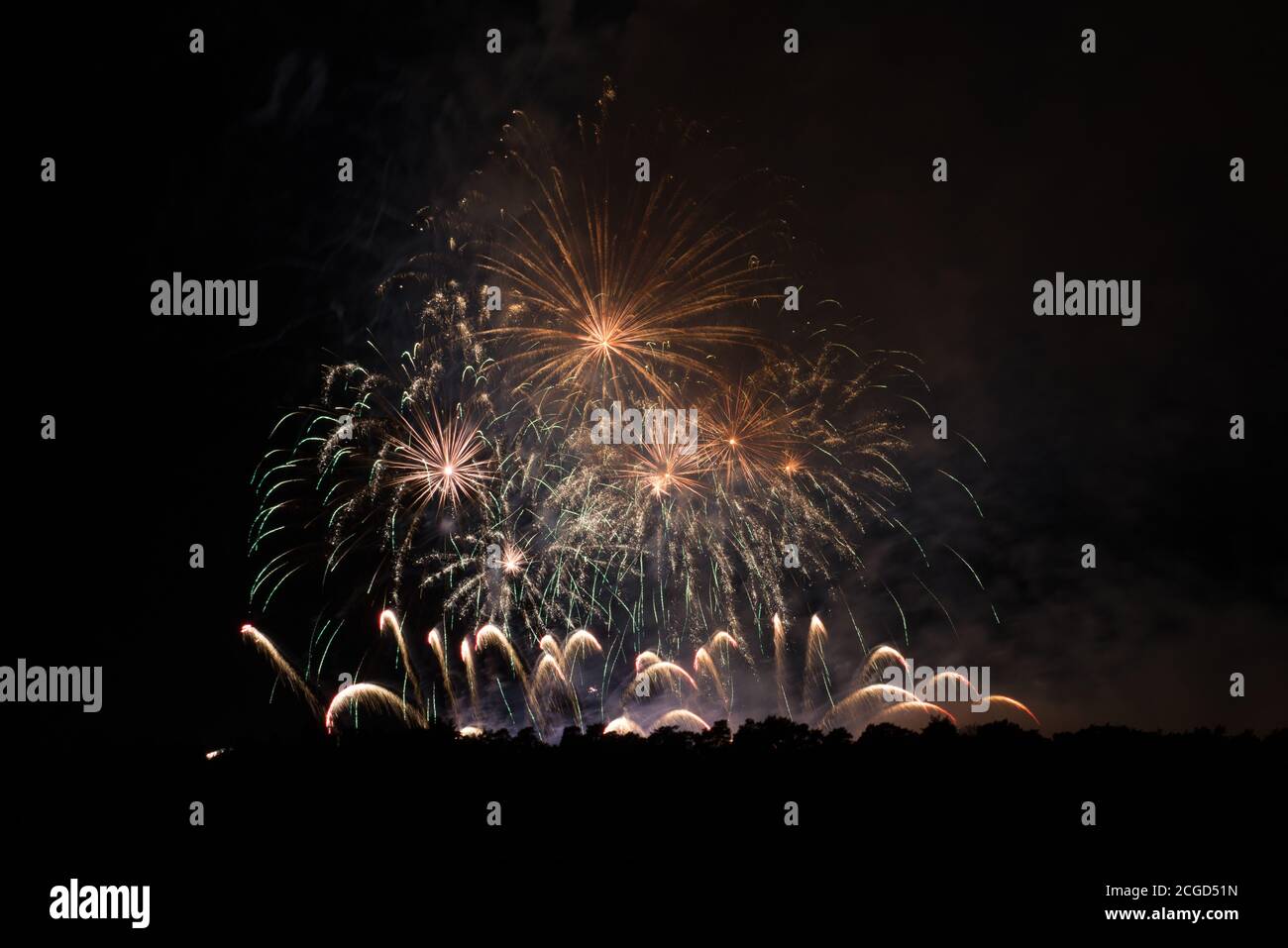 Colored firework background with free space for text Stock Photo - Alamy