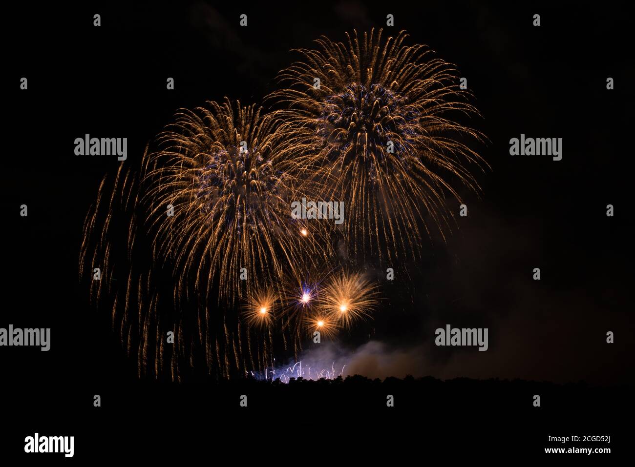 Colored firework background with free space for text Stock Photo - Alamy