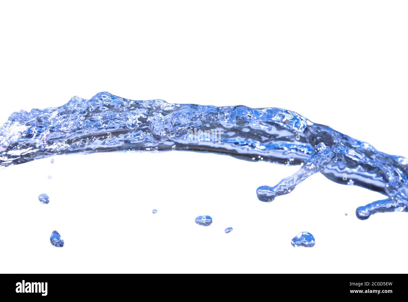water curve flow and splashing on white background Stock Photo - Alamy