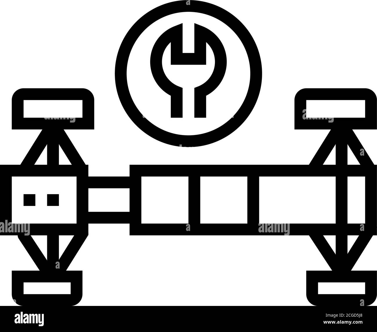 suspencion repair line icon vector isolated illustration Stock Vector ...