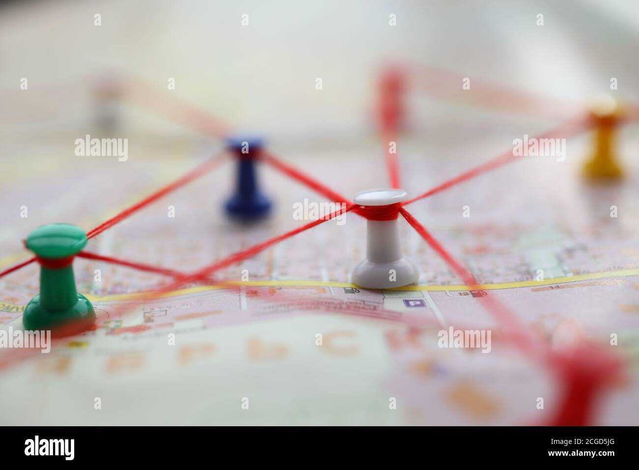 Network with pins hi-res stock photography and images - Alamy