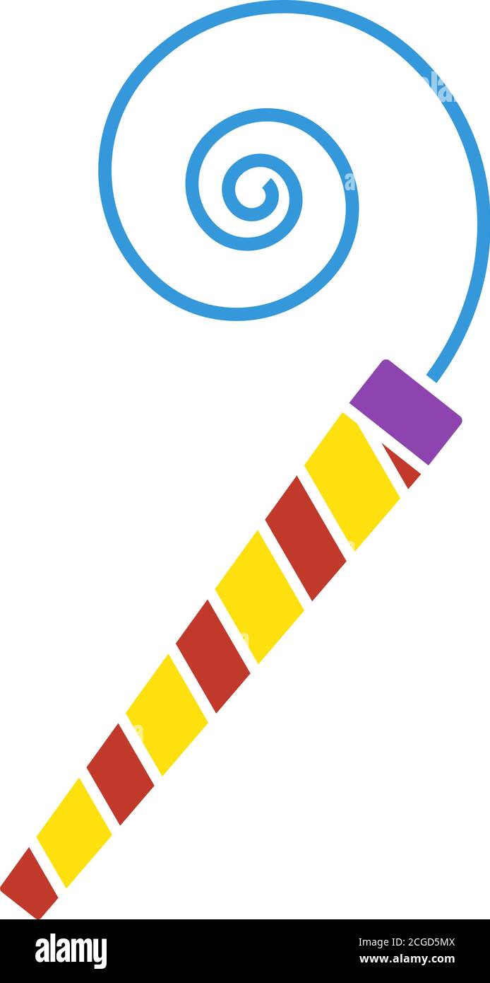 Party Whistle Icon. Flat Color Design. Vector Illustration Stock Vector ...