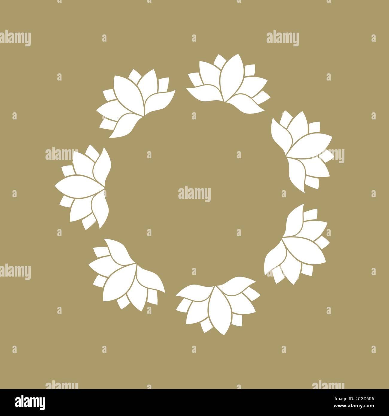 lotus flower wreath, vector frame Stock Vector Image & Art - Alamy