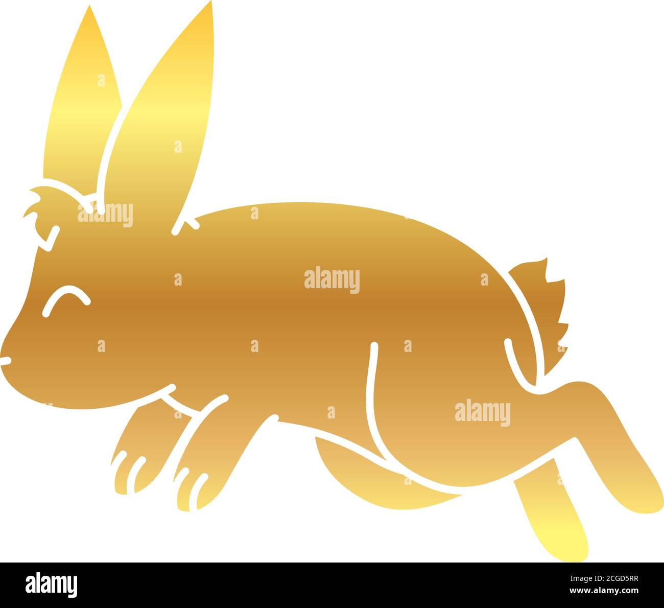 mid autumn rabbit icon over white background, gradient style, vector ...