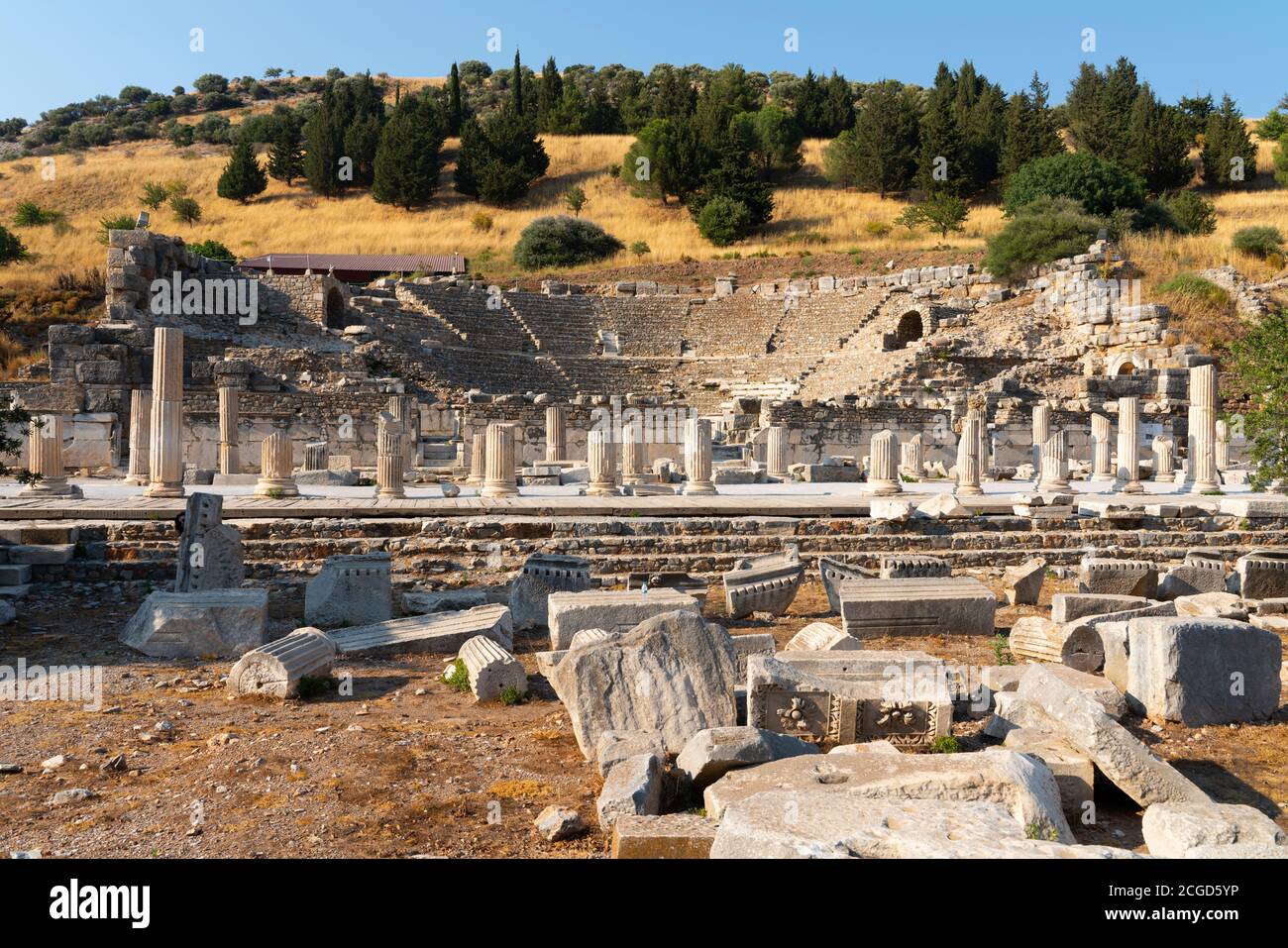Ancient ruins in Ephesus Turkey - archeology background Stock Photo - Alamy