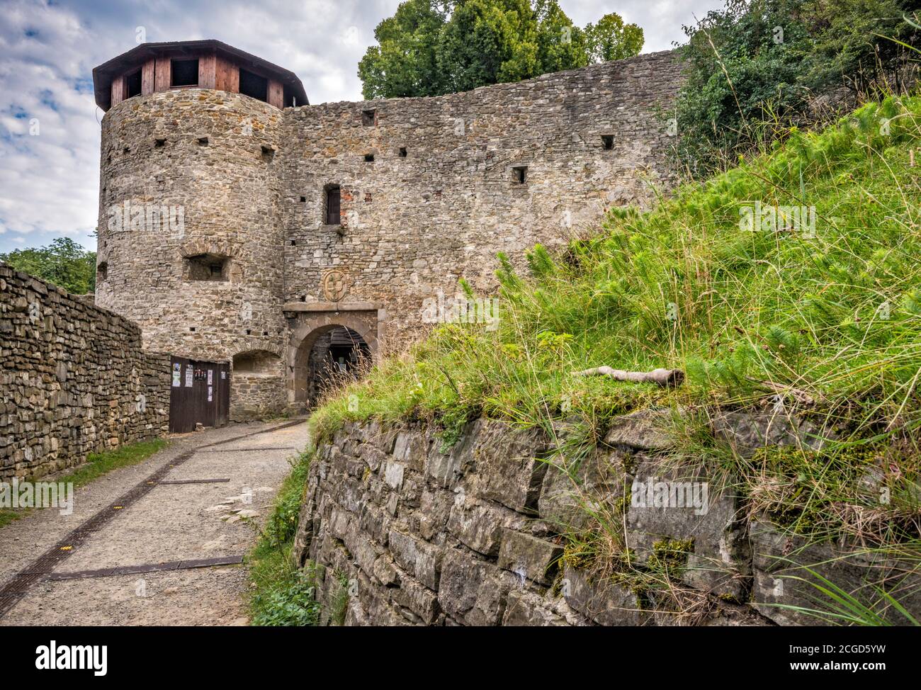 Second Gate and tower, Hukvaldy Castle, Moravia, Moravian-Silesian ...