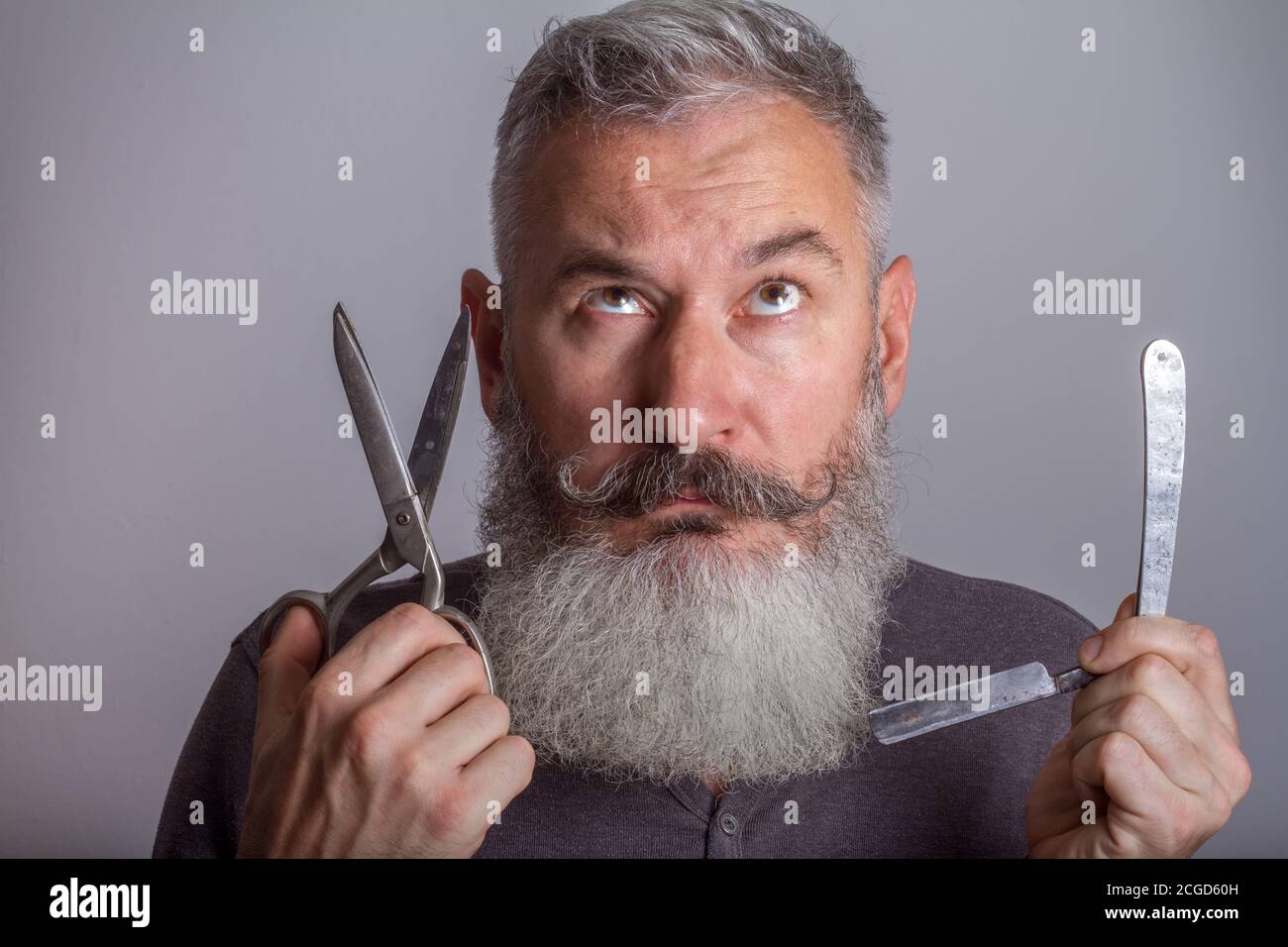 Retro moustache and razor hi-res stock photography and images - Alamy