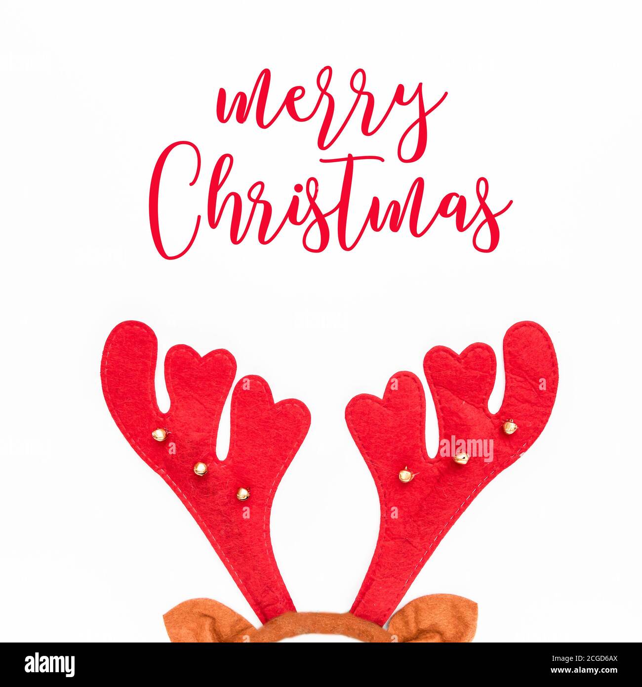 Christmas deer hat. Flat lay, top view Christmas concept Stock Photo ...