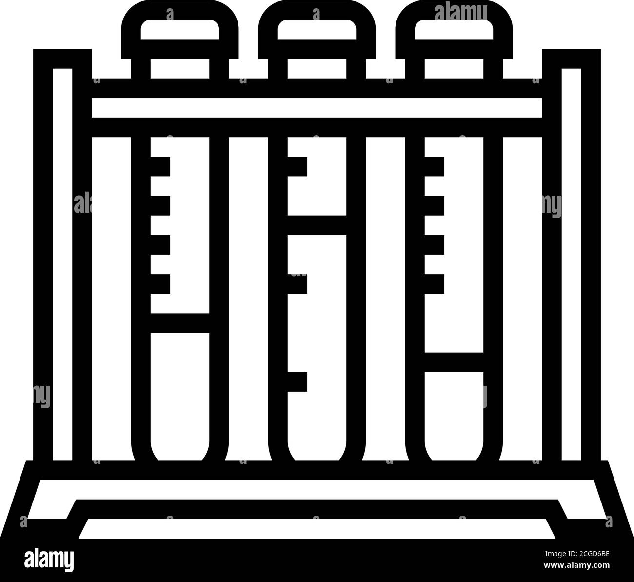 test tube rack line icon vector isolated illustration Stock Vector ...