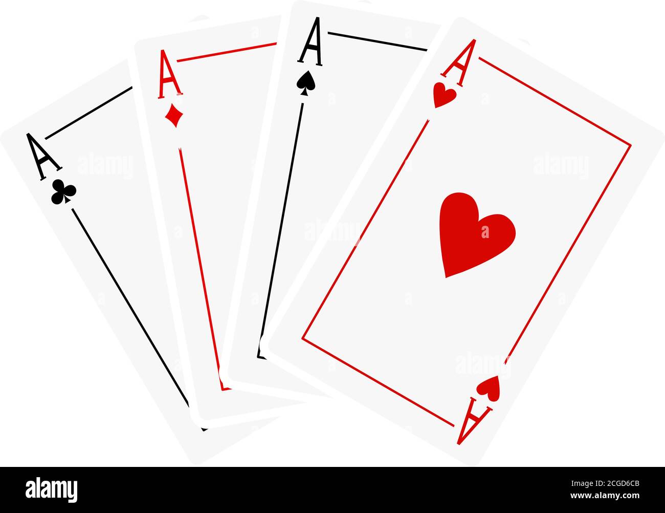 Set Of Four Card Icons. Flat Color Design. Vector Illustration Stock ...