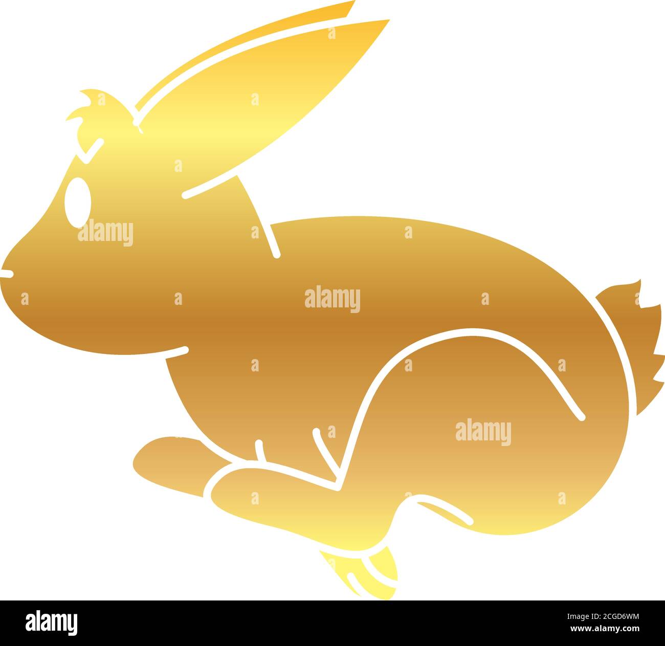 mid autumn concept, icon of rabbit icon over white background, gradient ...