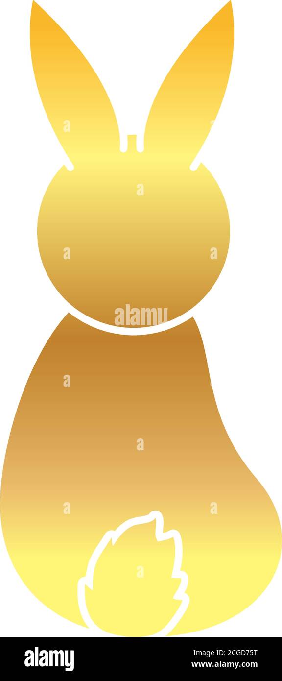 bunny back icon, gradient style, vector illustration Stock Vector Image ...