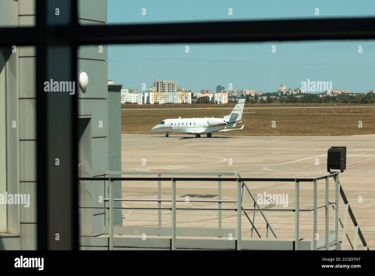 Flying to another country, traveling by plane, first flight, the ground ...