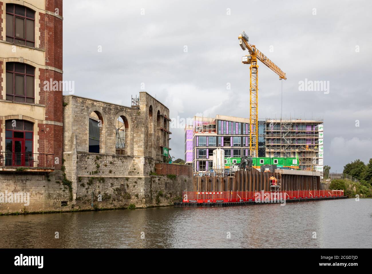 New office building being constructed by BAM beside The River Avon part ...
