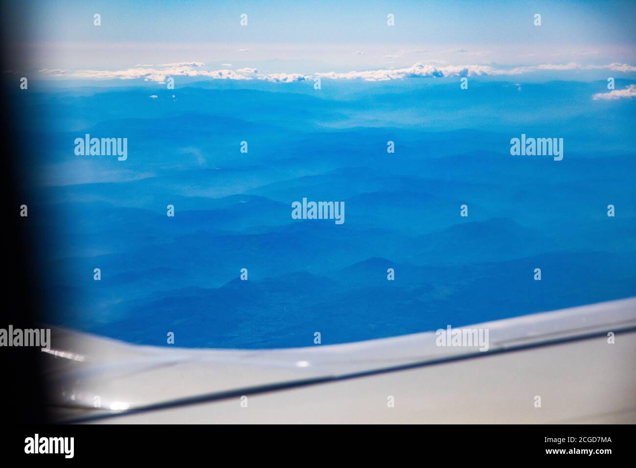 Flying to another country, traveling by plane, first flight, the ground ...