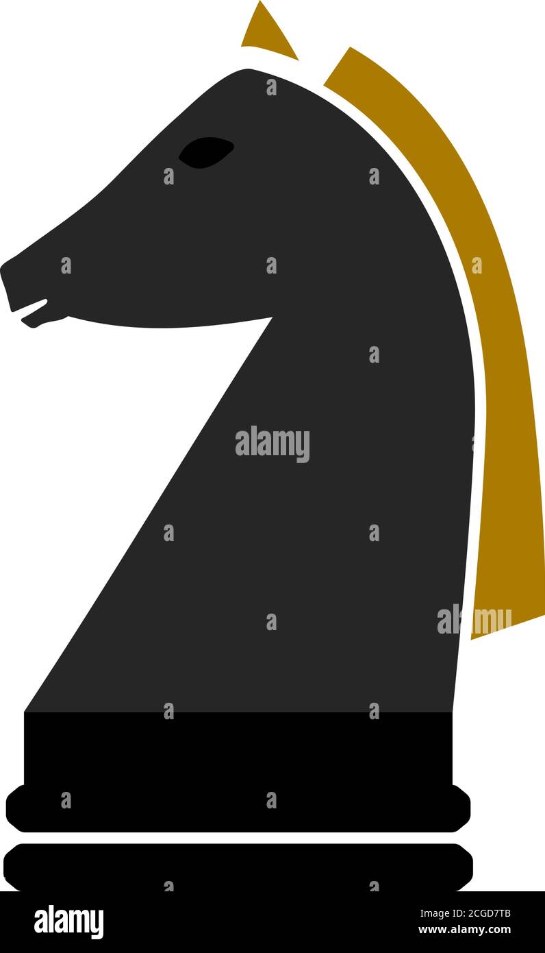 Chess Horse Icon. Flat Color Design. Vector Illustration Stock Vector ...