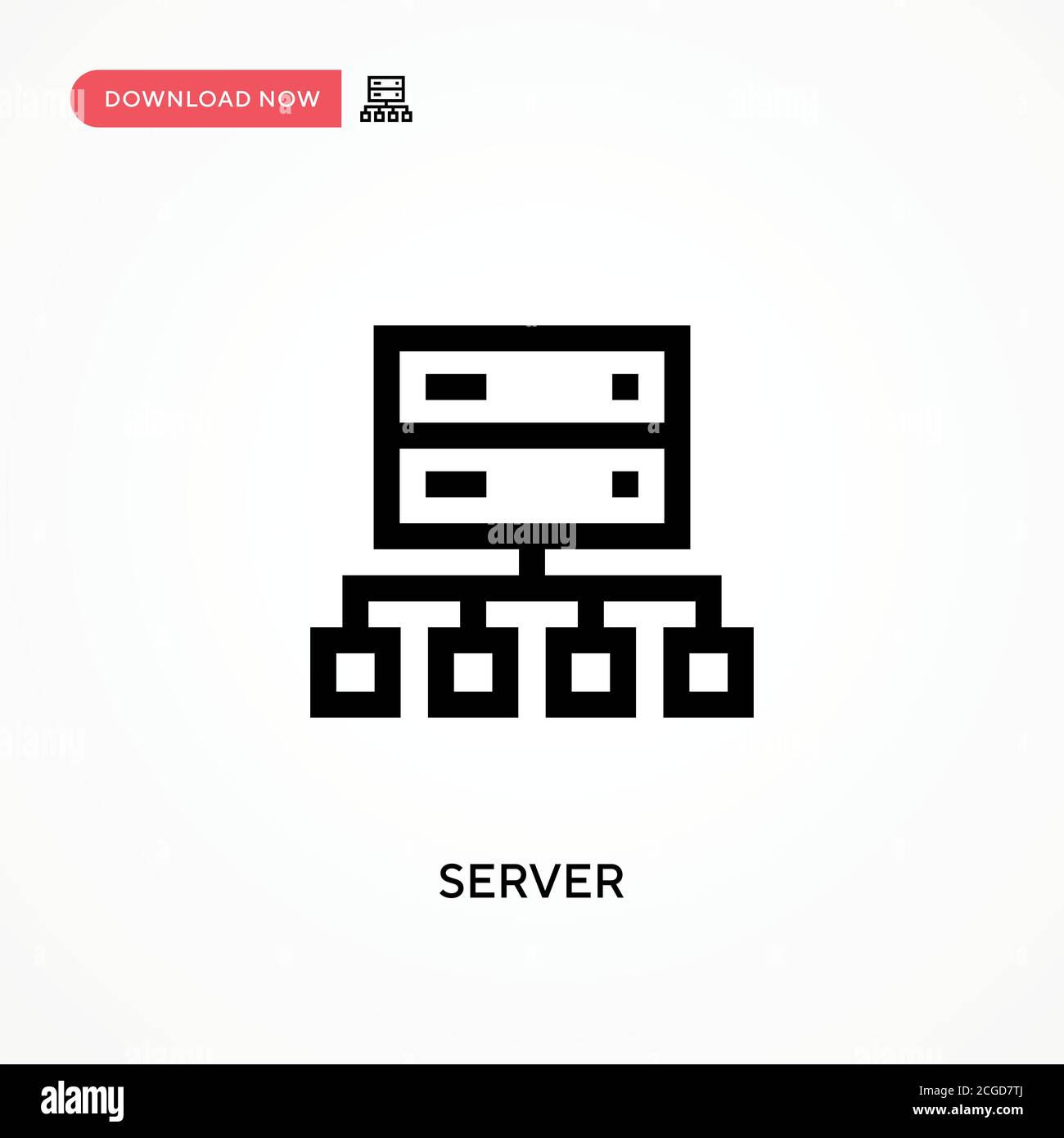 Server Simple vector icon. Modern, simple flat vector illustration for ...
