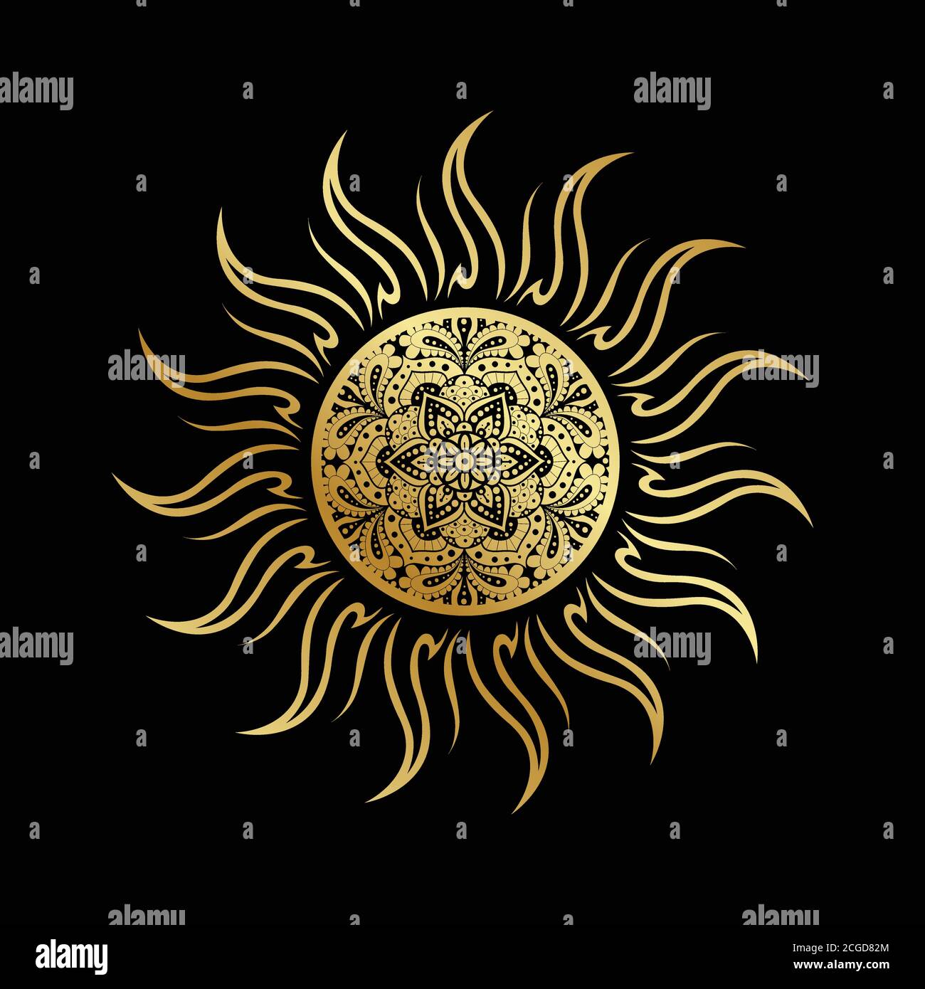 Romantic golden sunset Stock Vector Images - Alamy