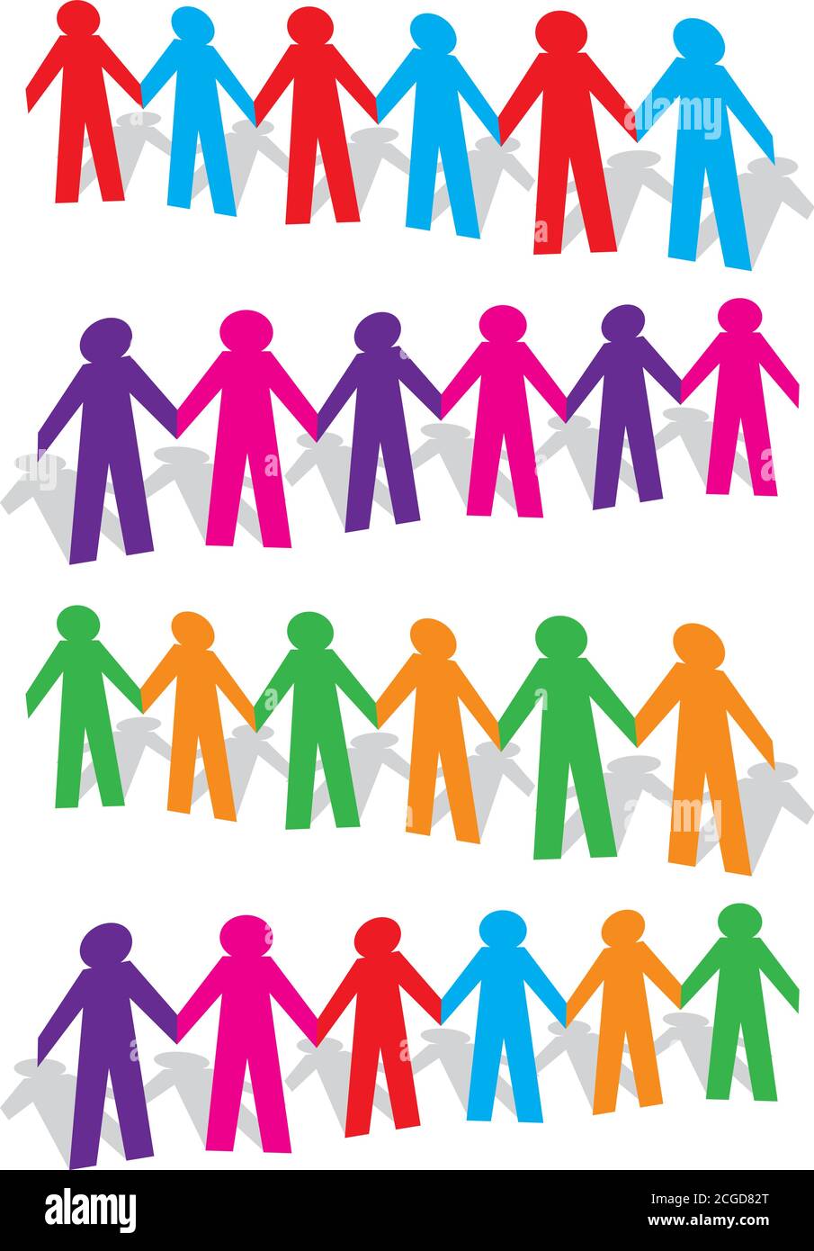 Cut out human with different colors on white background. Vector ...