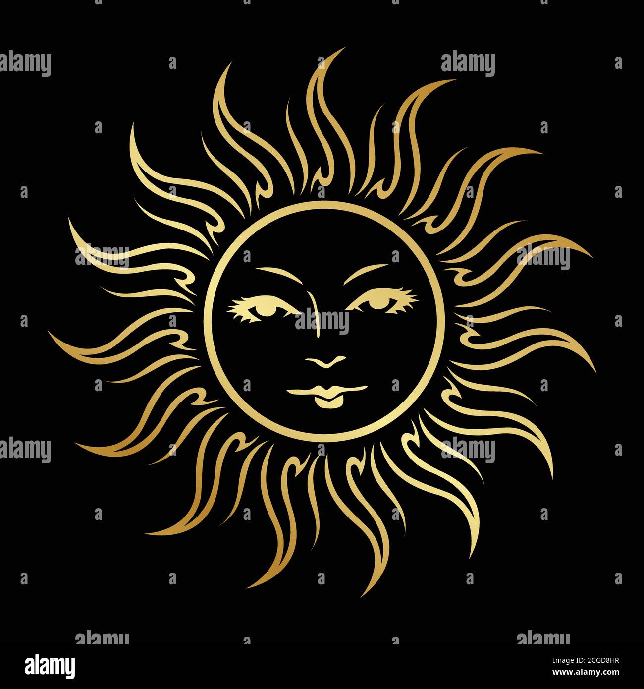 Gold Sun, vector Stock Vector Image & Art - Alamy