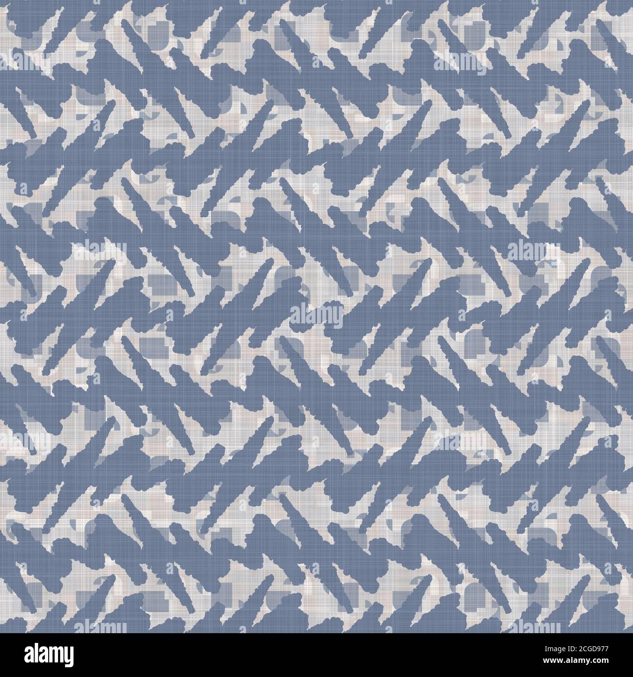 Seamless french farmhouse woven linen chevron texture. Ecru flax blue ...