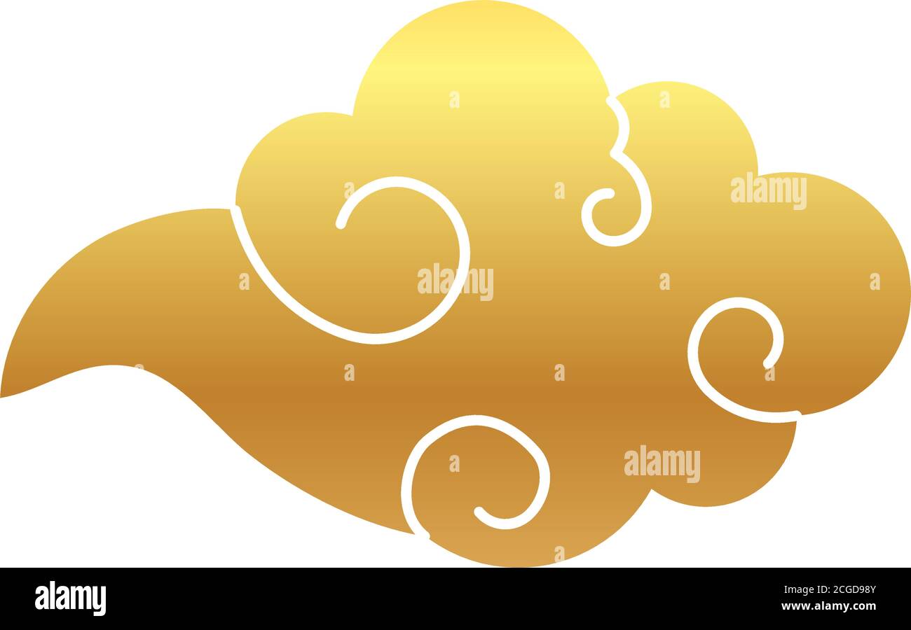 Mid autumn concept, oriental cloud icon, gradient style, vector ...