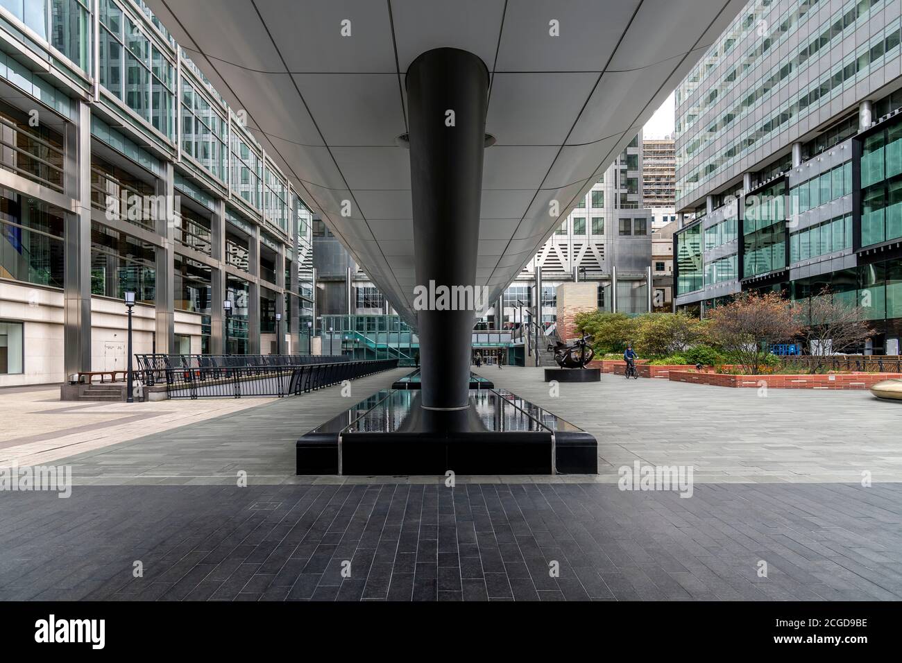 Below Adams Plaza Bridge to Crossrail Place. A gigantic futuristic ...