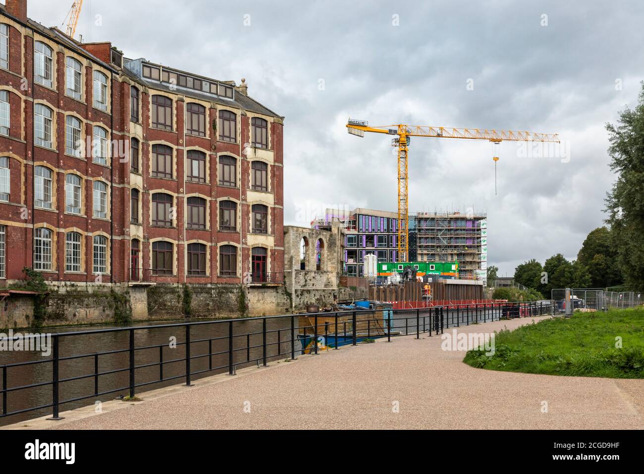 River Avon Riverside South Quays development, City of Bath, Somerset ...