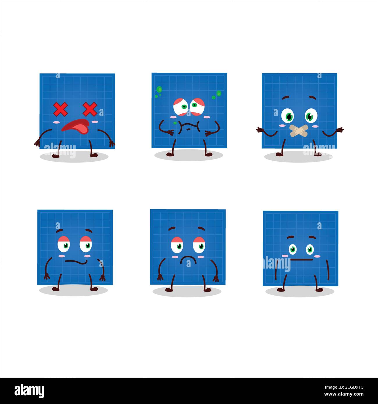 Blueprint paper cartoon character with nope expression Stock Vector ...