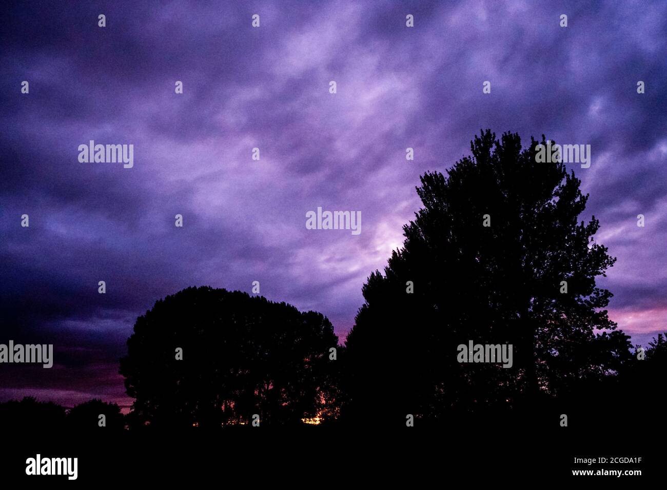 Cloudy sky with trees hi-res stock photography and images - Alamy