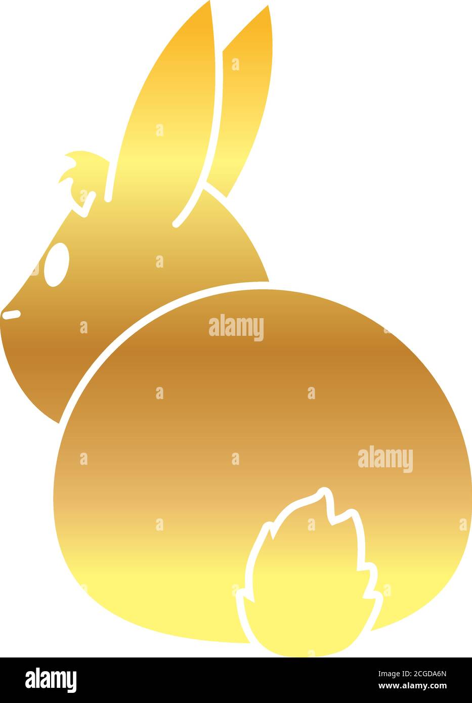rabbit back icon over white background, gradient style, vector ...