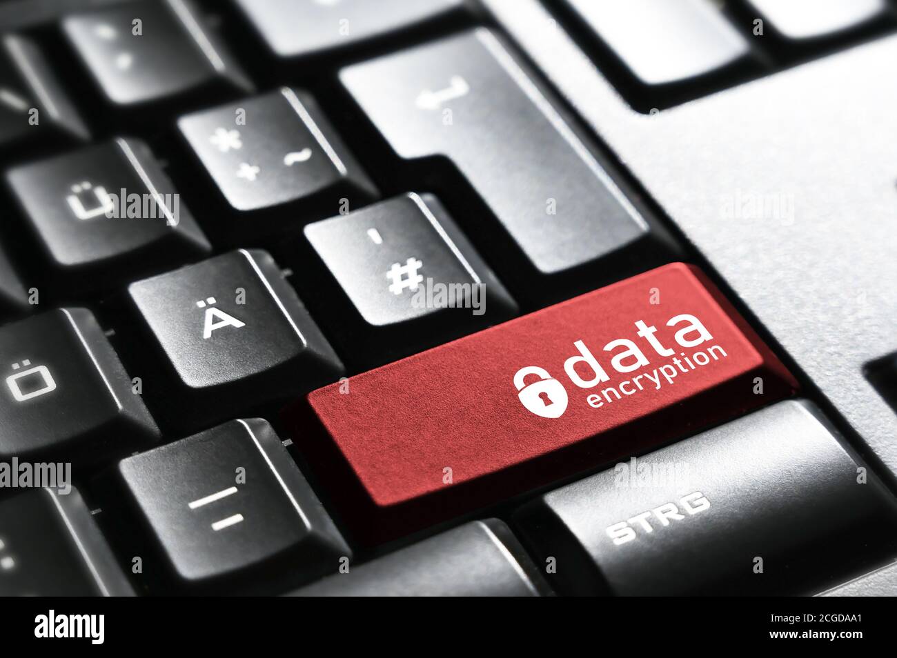 Data encryption , Keyboard button Stock Photo - Alamy