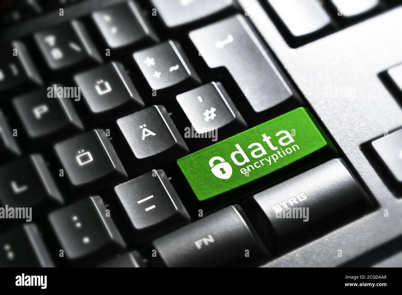 Data encryption , Keyboard button Stock Photo - Alamy