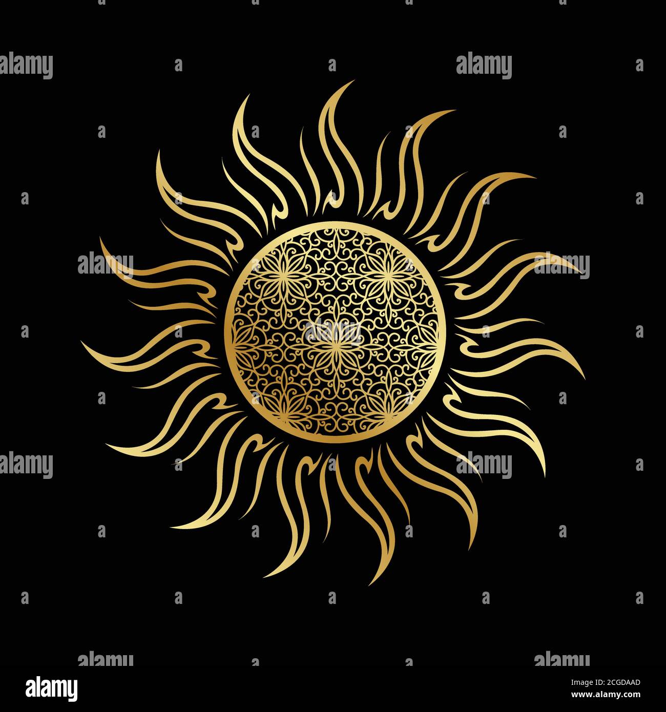 Gold Sun, vector Stock Vector Image & Art - Alamy